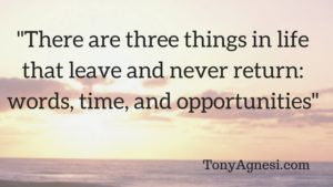 Three Things in Life | Tony Agnesi